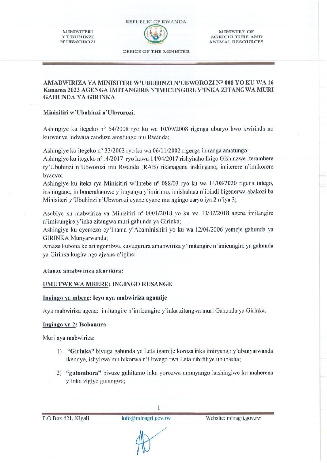 » Girinka: Hazajya hiturwa inyana y’amezi 9 inafite ubwishingizi ...