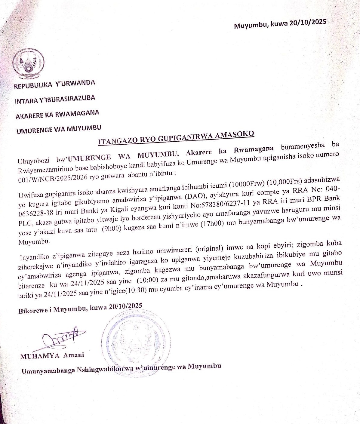 » UMURENGE WA MUYUMBU: Isoko ryo gutwara abantu n’ibintu ImvahoNshya