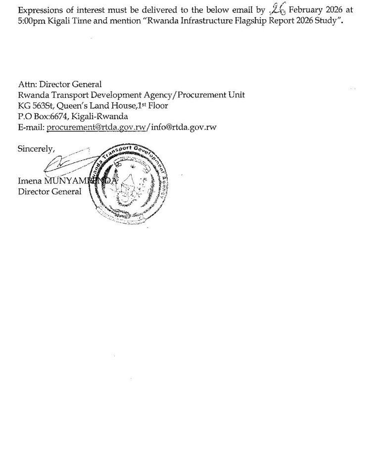 » Rwanda Transport Development Agency (RTDA): Request for expressions ...