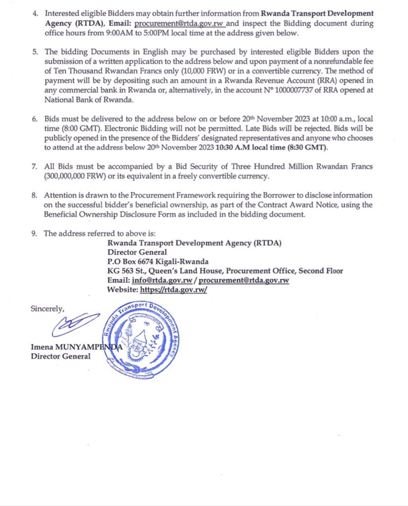 » RTDA: Tender for Rehabilitation and Upgrading Works of Kibari ...